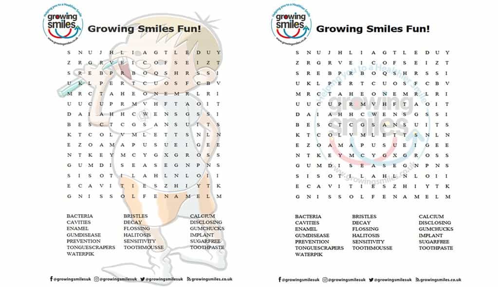 Growing Smiles Word Search - Growing Smiles